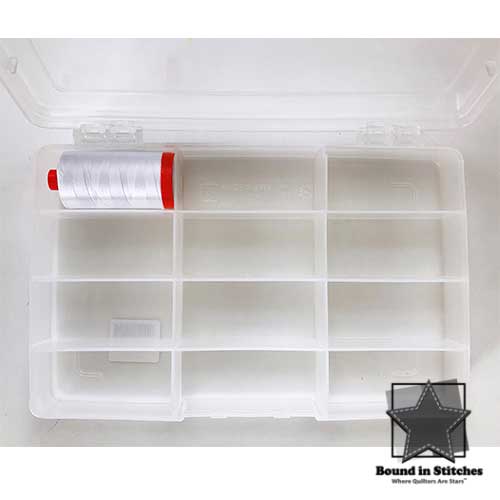 Aurifil Storage Case with 1 Spool White Thread – Bound in Stitches